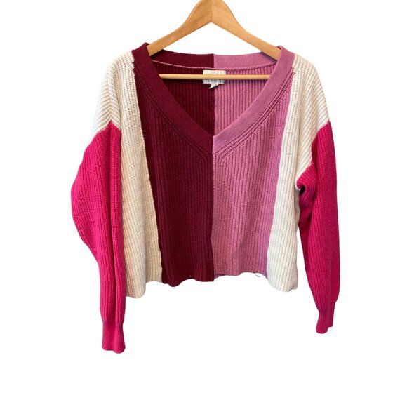 Jun & Ivy | Sweaters | Jun Ivy Size Large Womens Pink White Striped ...